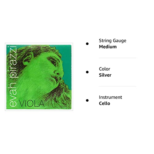Pirastro Viola Evah Pirazzi String Set, Medium Gauge Premium Strings Made With Fine Flexible Synthetic Core, Ball End, Replacement Accessory for Professional and Student Viola Players