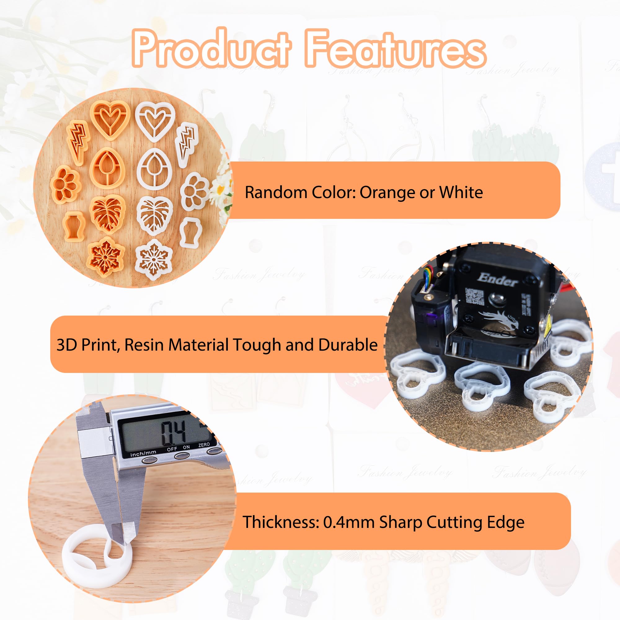 Puocaon Rectangle Clay Cutters Set - 16 Pcs Clay Cutters for Polymer Clay Jewelry, Basic Polymer Clay Cutters for Earrings Making, 3D Print Clay Cutters Supplementary for Floral Clay Earrings Design