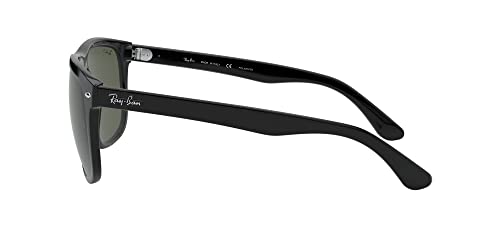 Ray-Ban RB4147 Boyfriend Square Sunglasses, Black/Polarized Dark Green, 56 mm