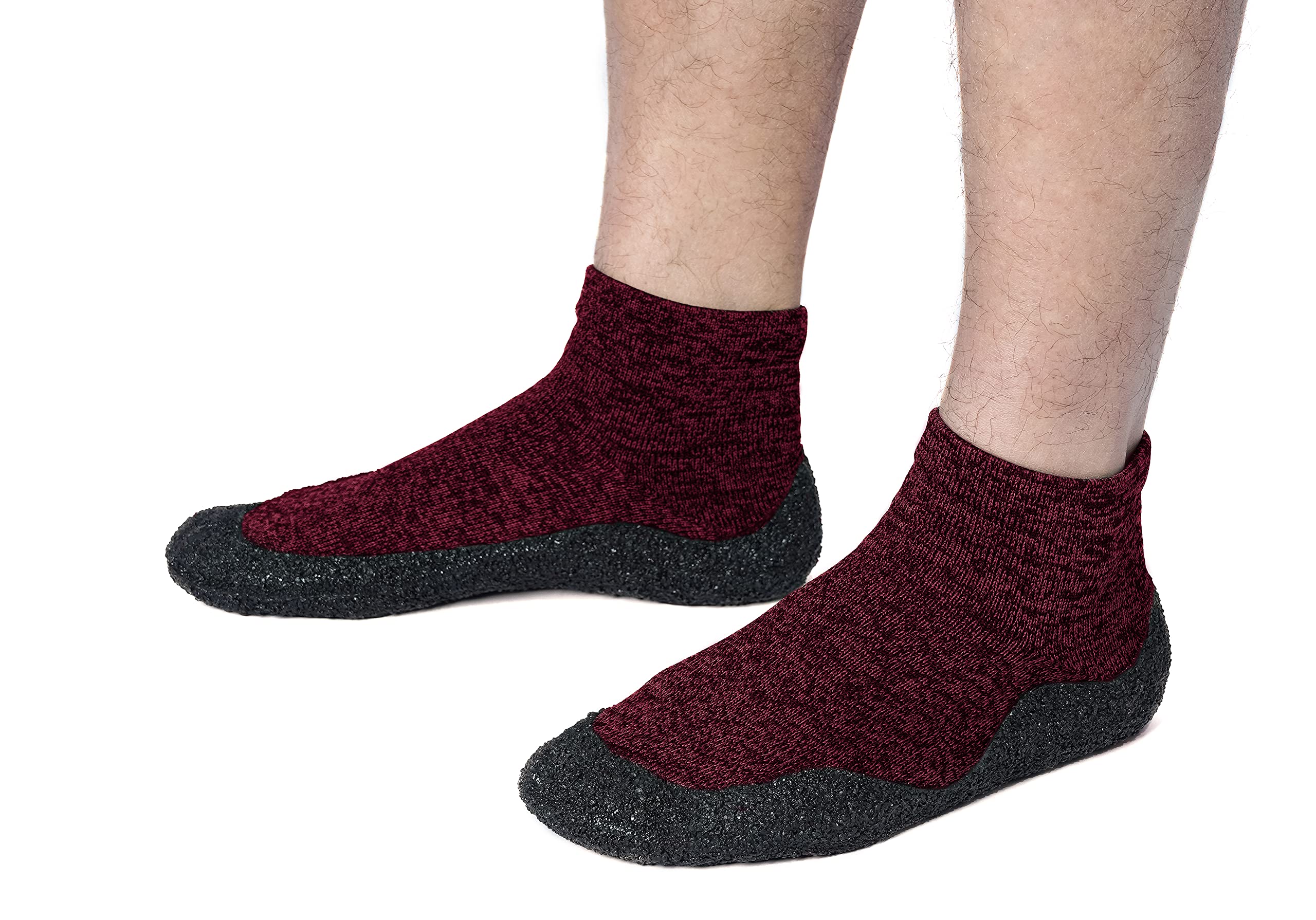WHITIN Pilates Sock Shoes Women with Grip Toe Bare Mesh Lightweight Comfy Knit Driving Slippers Size 7 Sockshoes Barefoot Ballet Minimalist Zero Drop Red