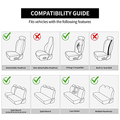 SPEED TREND Car Seat Covers – Premium PU Leather for Ultimate Comfort & Protection, Easy Installation and Universal Fit for Most Cars SUVs Trucks (ST-001 Full Set, TAN)