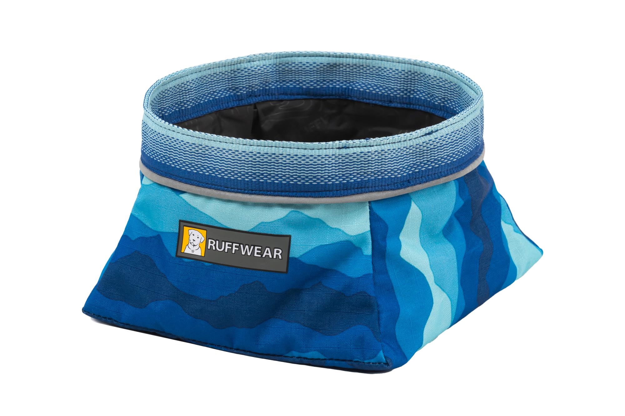 Ruffwear, Quencher Dog Bowl, Collapsible, Portable Food and Water Bowl, Huckleberry Blue, Large