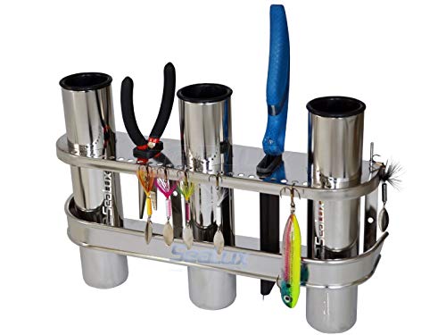 SeaLux Fishing Rod Holder and Tackle Rack Stainless Steel 3-Pole