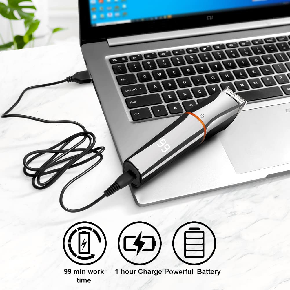 SURKER Beard Trimmer for Men Hair Clippers Body Mustache Nose Hair Groomer Cordless Precision Trimmer 6 in 1 Grooming Kit Waterproof USB Rechargeable