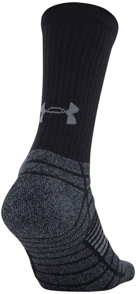 Under Armour Adult Elevated Performance Crew Socks, 3-Pairs , Black/Halo Gray , Medium