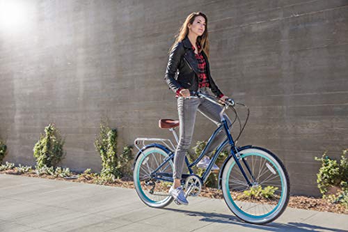 sixthreezero EVRYjourney Steel Women's Step-Through Touring Hybrid Bike, 1/3/7/21 Speed 26" Bicycle, Multiple Colors