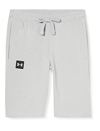 Under Armour Boys' Rival Fleece Logo 2 Shorts , Mod Gray Light Heather (011)/Onyx White , Youth Small
