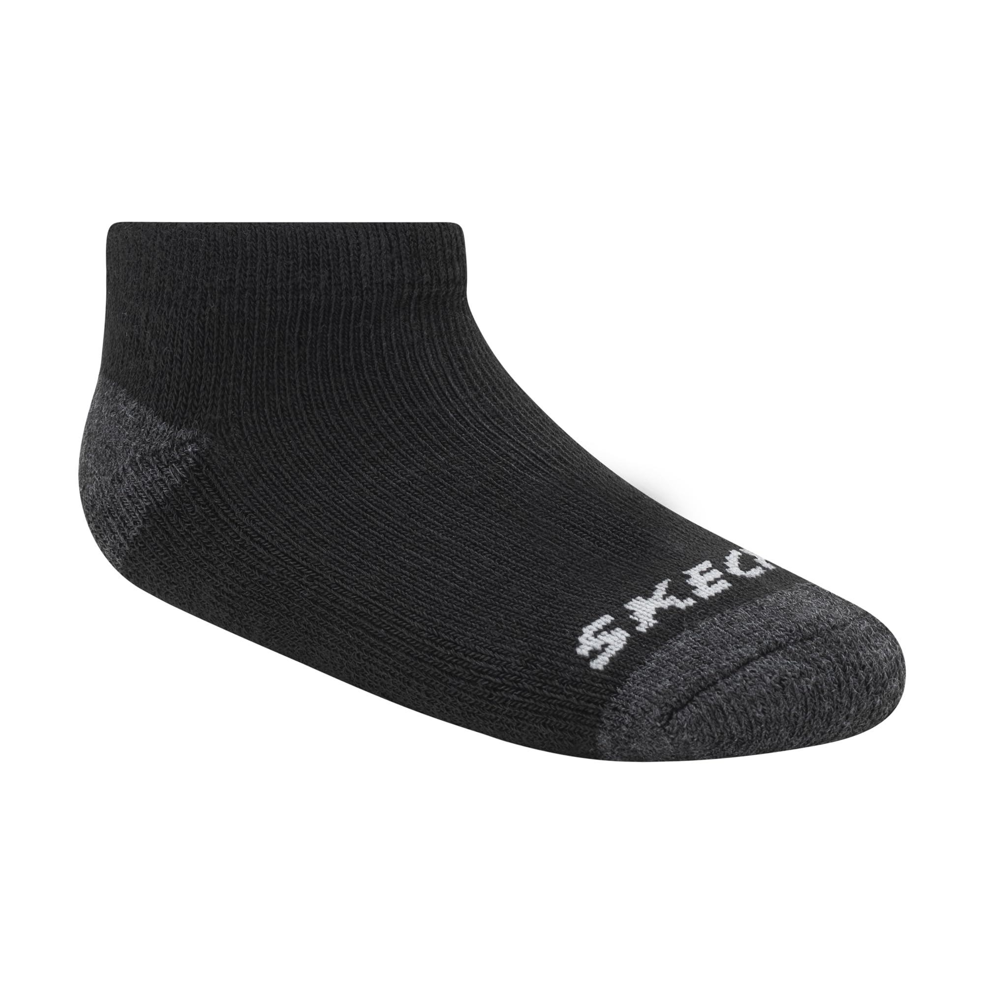 Skechers Kids Boys' Little 10 Pack No Show Socks, Black, 5-6.5