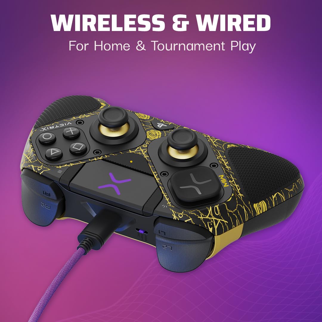 PDP Call of Duty Modern Warfare 2 Victrix Pro BFG Wireless PlayStation 5 Controller for PS4/PS5/PC - COD MW2 Las Almas Golden Cartel Edition