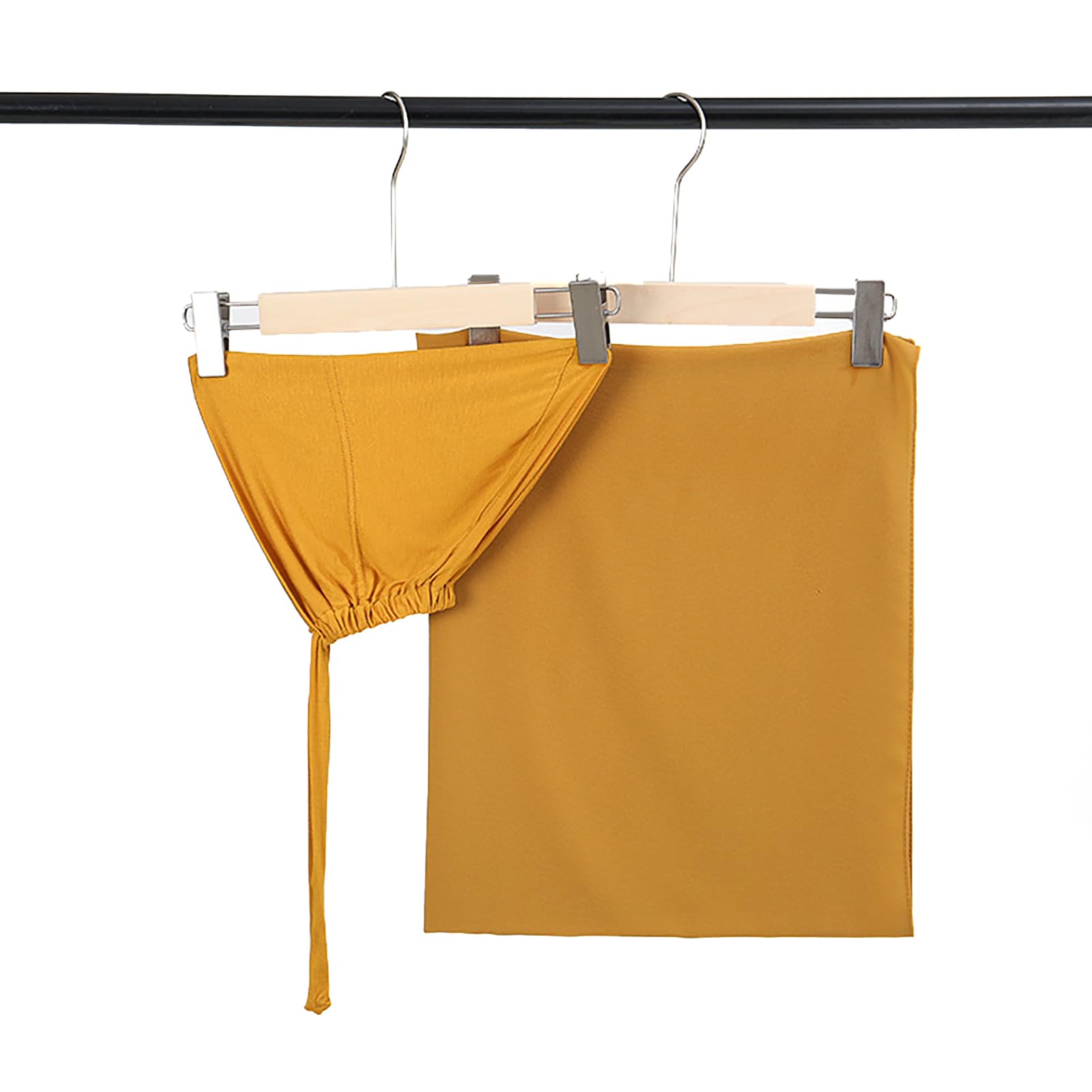 PeacePray Matched Hijab and Undercap Set, Chiffon Muslim Head Scarf for Women, A Perfectly Decent Combination, Mustard