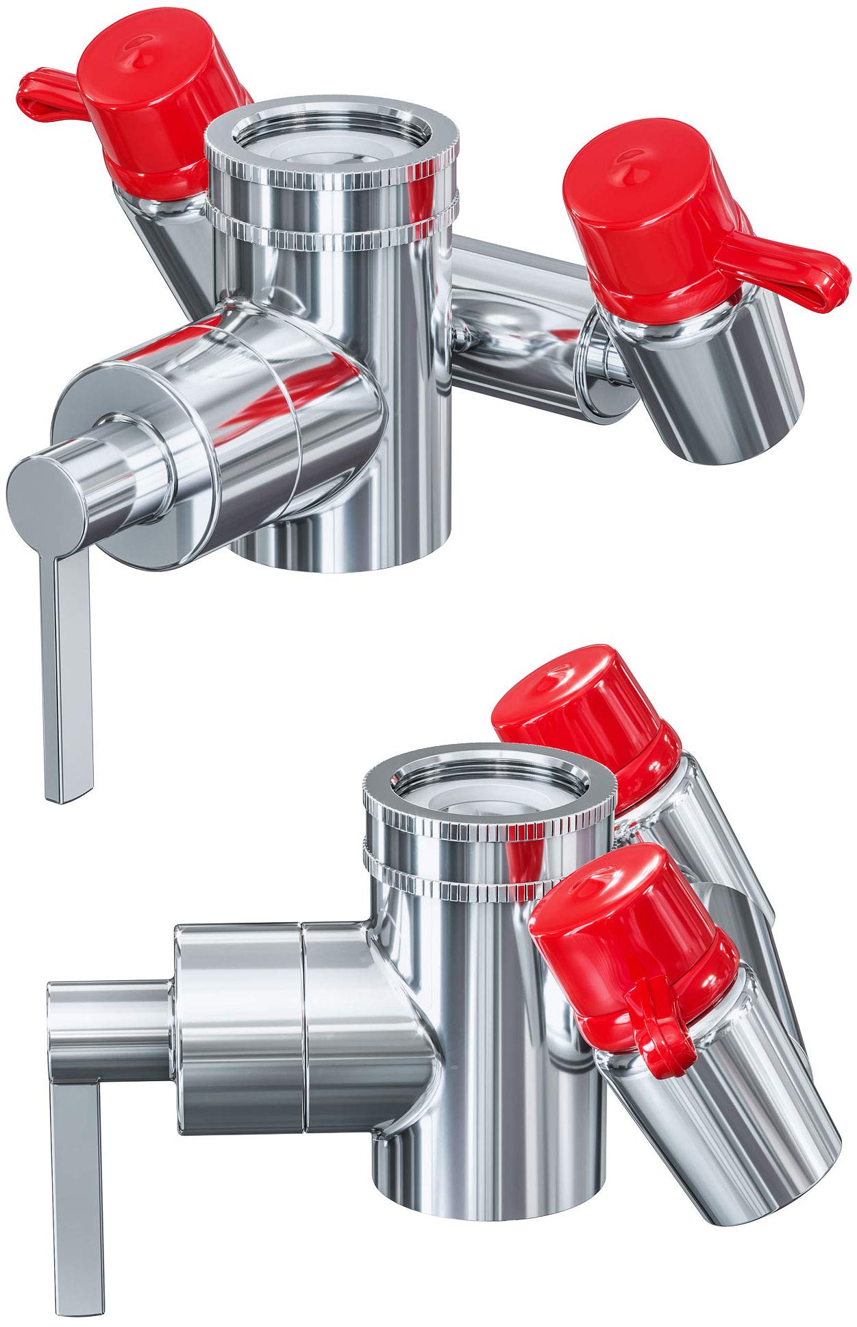 Skywin Eye Wash Kit - Faucet Mounted Emergency Eye Wash Station Sink Attachment -1x Continuous Flow Eyewash Station,3X Common Sink Adapter,2X Inspection Tag,1x Emergency Eye Wash Station Sign