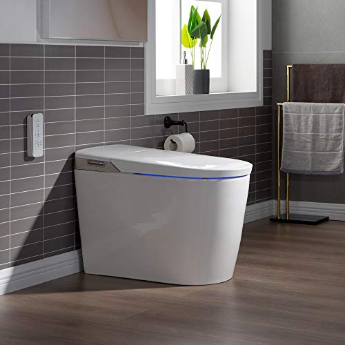 WOODBRIDGE B0980S Intelligent Smart Toilet, Massage Washing, Auto Open & Close, Auto Flush,Heated Integrated Multi Function Remote Control, with Advance Bidet and Soft Closing Seat, White