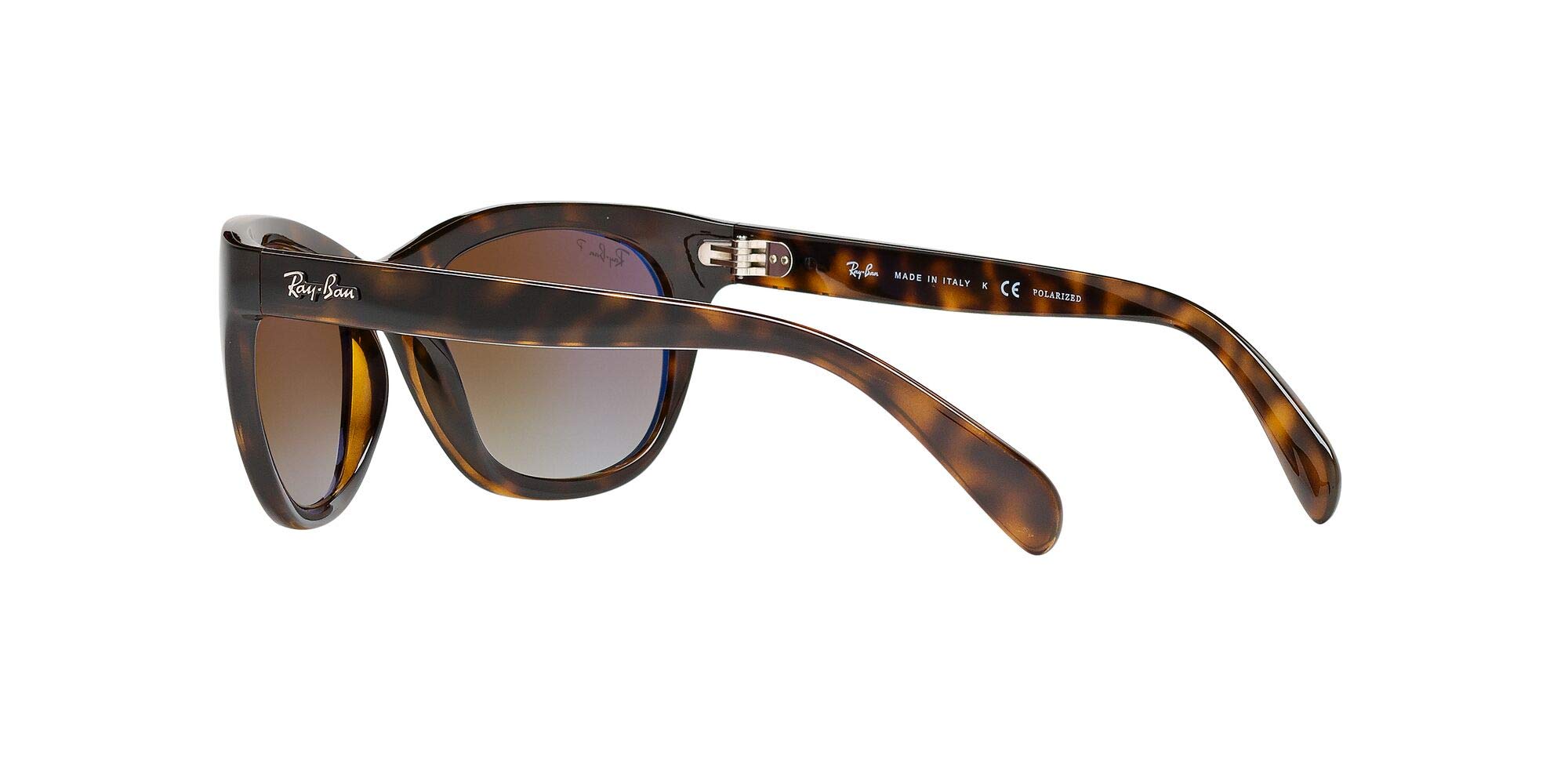 Ray-Ban Women's RB4216 Square Sunglasses, Light Havana/Polarized Brown Gradient, 56 mm