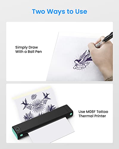 Phomemo Tattoo Transfer Paper - 100 Sheets A4 Size, Thermal Stencil Paper for Tattoo Transfer Kit - Commercial & Personal Use, DIY Tattoo Tracing Paper Compatible with M08F Printer & Tattoo Supplies