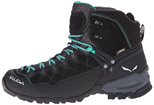 Salewa womens WS Alp Trainer Mid Gore-TEX High Rise Hiking Shoes, Black (Black Out/Agata), 10 US