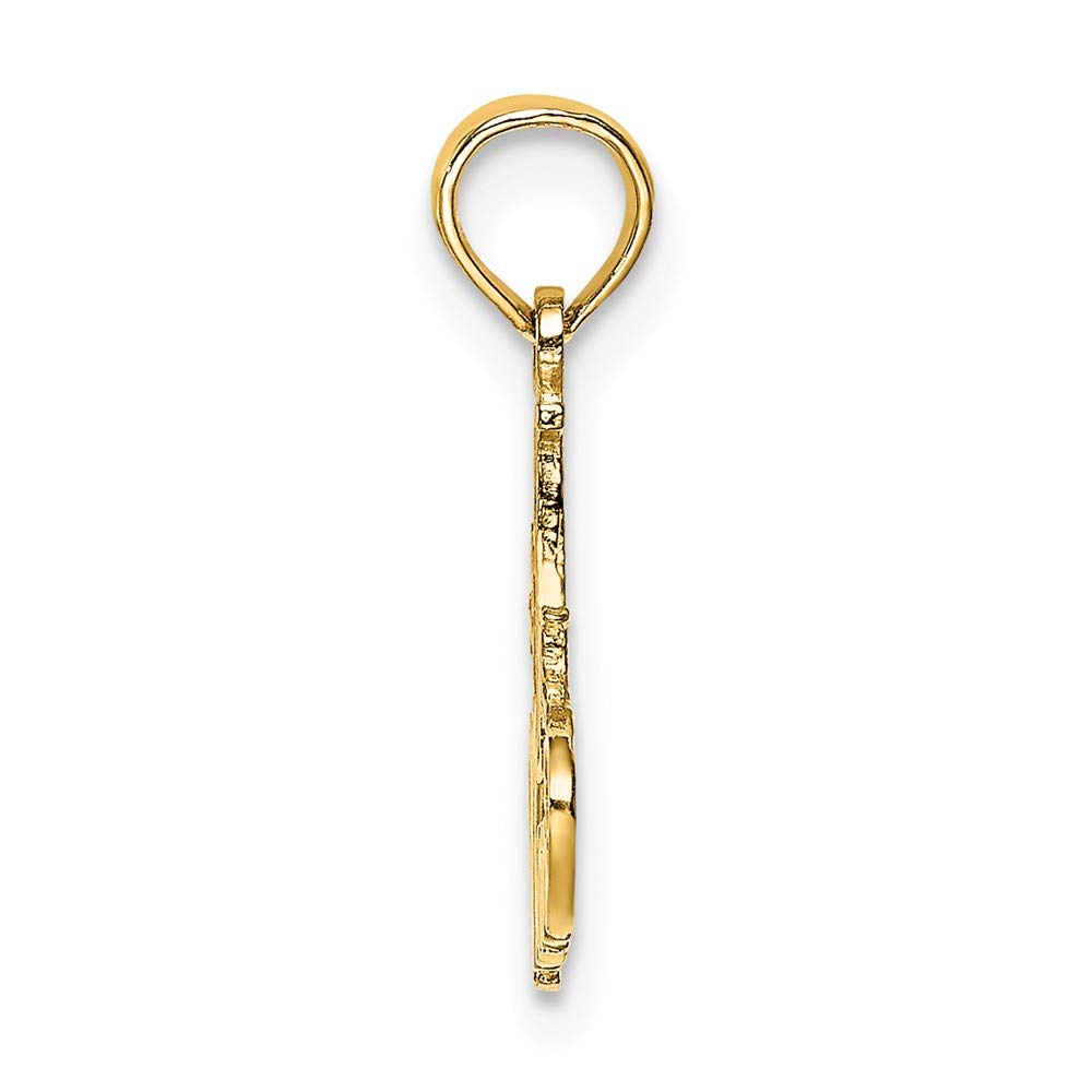 Solid 14k Yellow Gold Number One # 1 MOM Pendant Charm - 15mm x 13mm