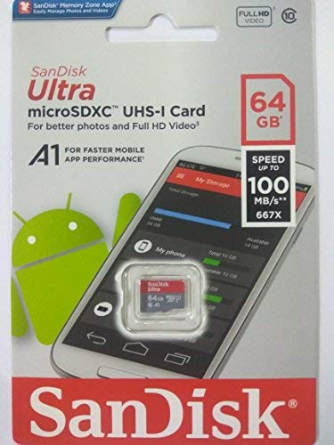SanDisk 64GB Micro SDXC Ultra Memory Card Class 10 UHS-1 Works with Nintendo Switch Lite Gaming System (SDSQUAR-064G-GN6MN) Bundle with (1) Everything But Stromboli Micro SD Multi-Slot Card Reader