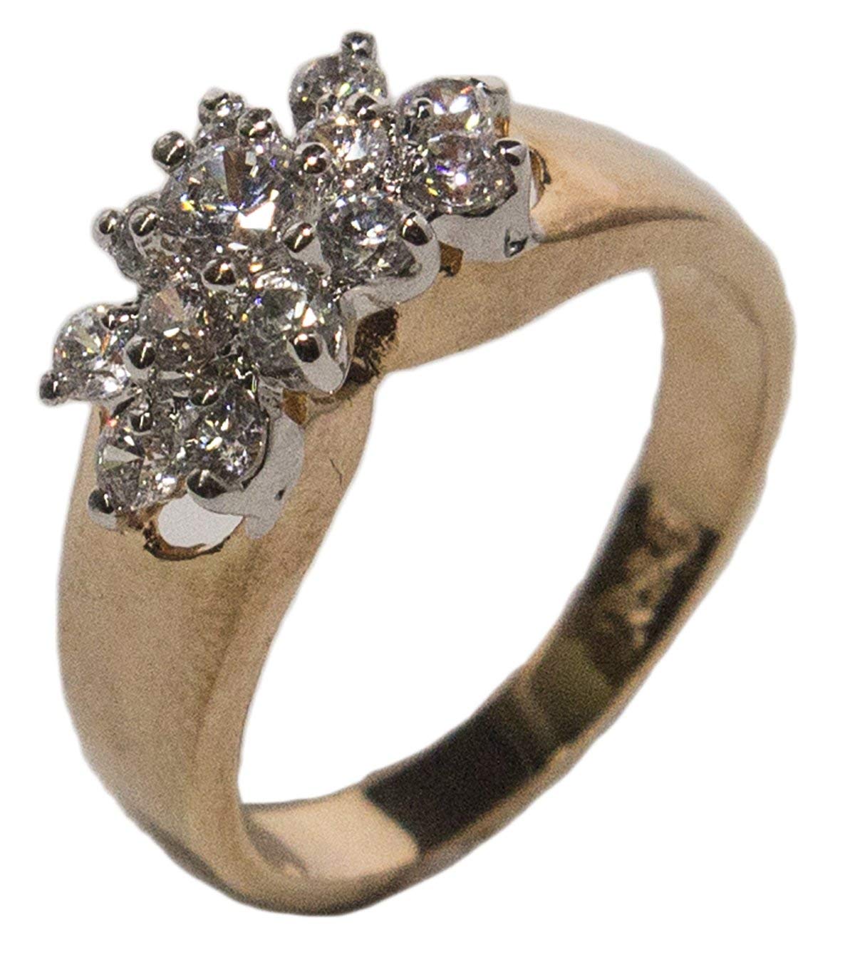 RS Covenant Women's 18 Kt Gold Plated Dress Ring Cubic Zirconia Cluster 017 (7)