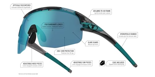 Tifosi Optics Sledge Lite Sunglasses (Matte Black, Clarion Red Fototec)