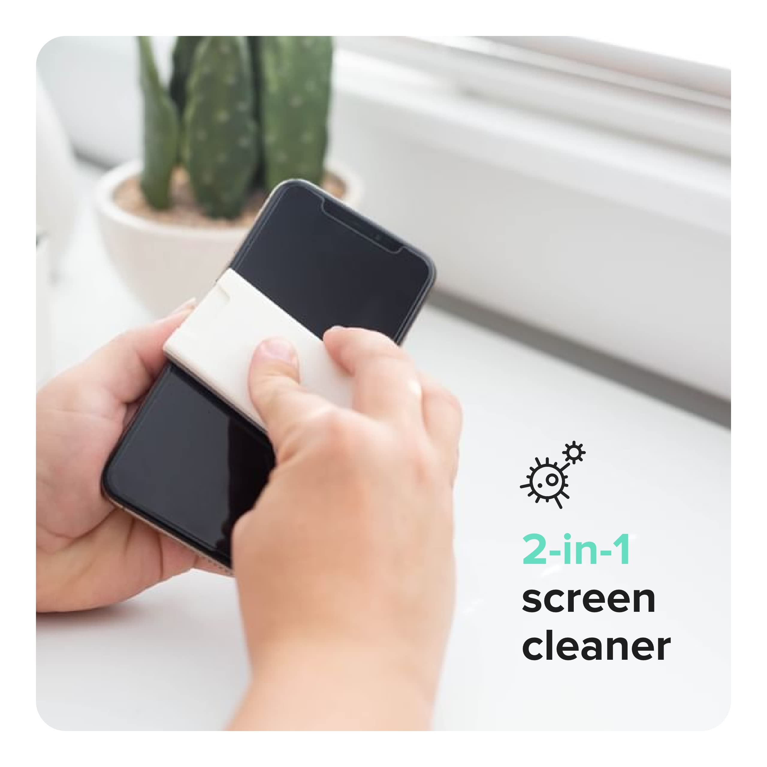 PhoneSoap Shine - 2 in 1 Cell Phone and Screen Cleaner with Attached Microfiber Cloth