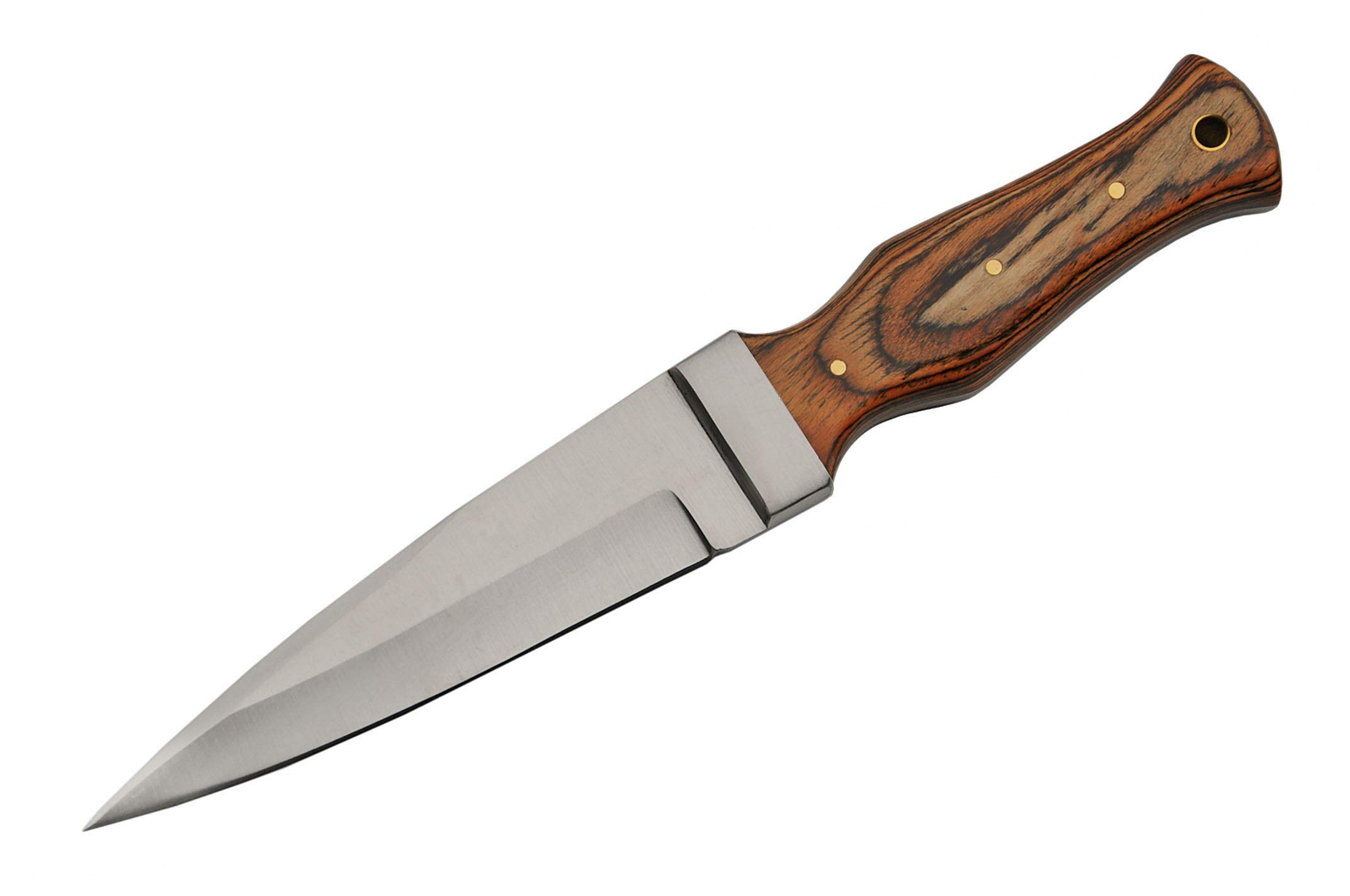 SZCO Supplies Wood Single Edge Boot Knife Style Boot Knife, Stainless Steel