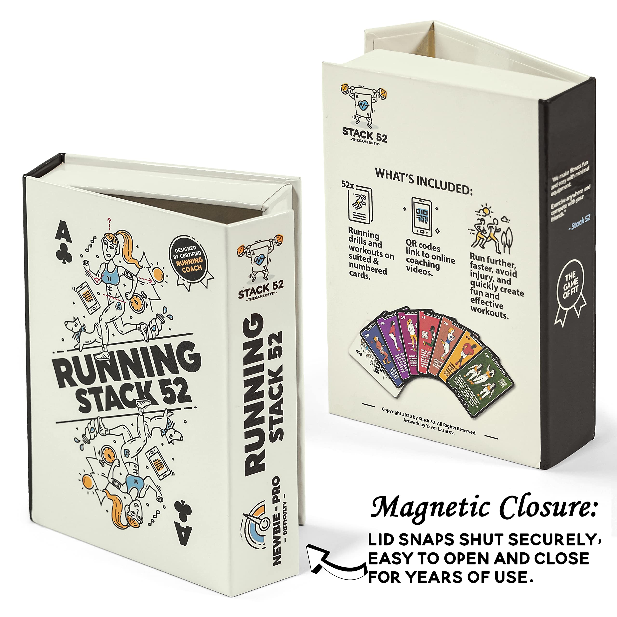 Stack 52 Running Exercise Cards: Run Faster and Further with Less Effort. Video Instruction by Certified Coach Included. Beginner to Advanced Drills. (Running Stack 52)