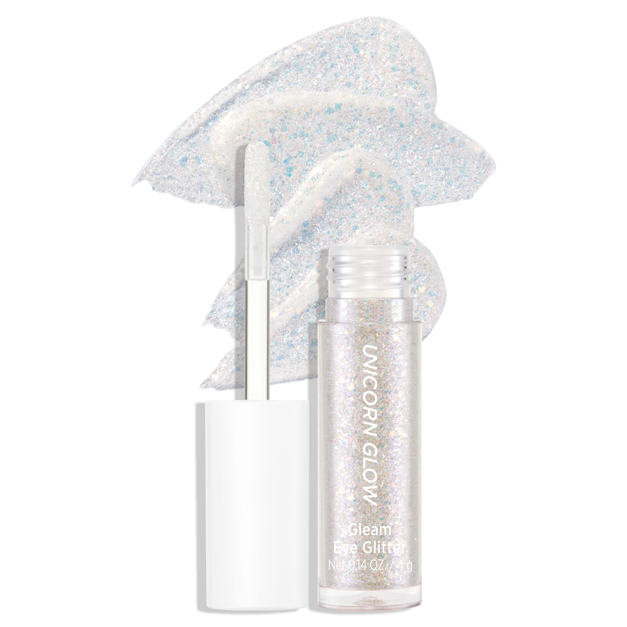 UNICORN GLOW Gleam Eye Glitter 01 Mirror, Liquid Glitter Eyeshadow for High Impact Glam Looks 0.14 oz. / 4 g Made in Korea