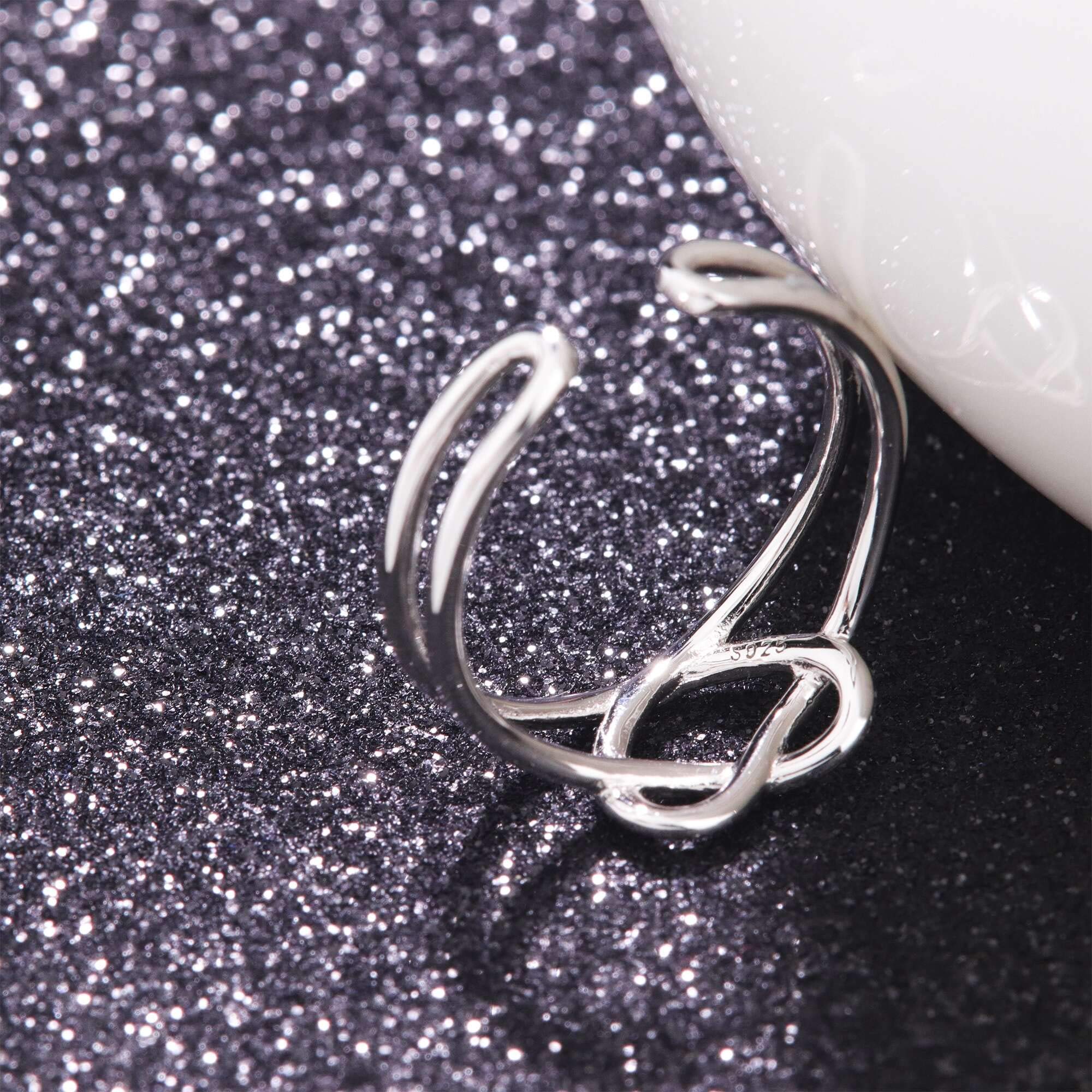 Sllaiss 925 Sterling Silver Celtic Knot Rings for Women
