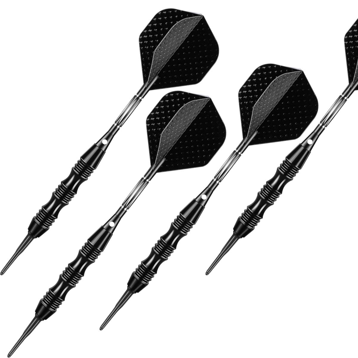 sanfeng Professional Soft Tip Darts Set 20 Grams W/ 50 O-Rings- 30 Darts Plastic Tip + Black Aluminum Shafts + 6 Standard Flights + Portable Case for Electronic Dart Board