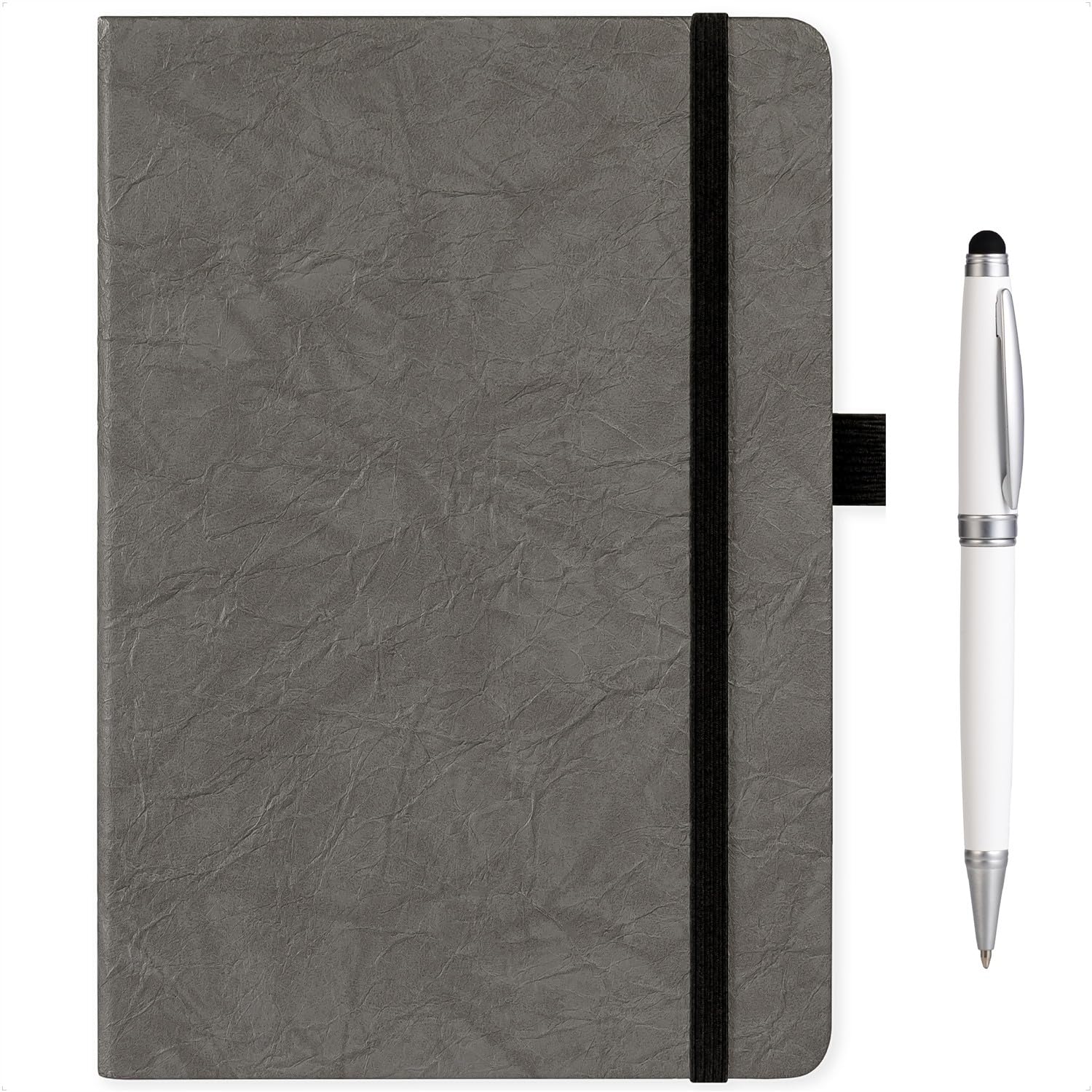 Pejovo A5 Lined Leather Journal Notebook With Pen, (Black), 200 Pages, Medium 5.9×8.4 inches - 120gsm Thick Paper, Sturdy Hardcover Journal for Men Women Writing, Daily Diary and Note Taking