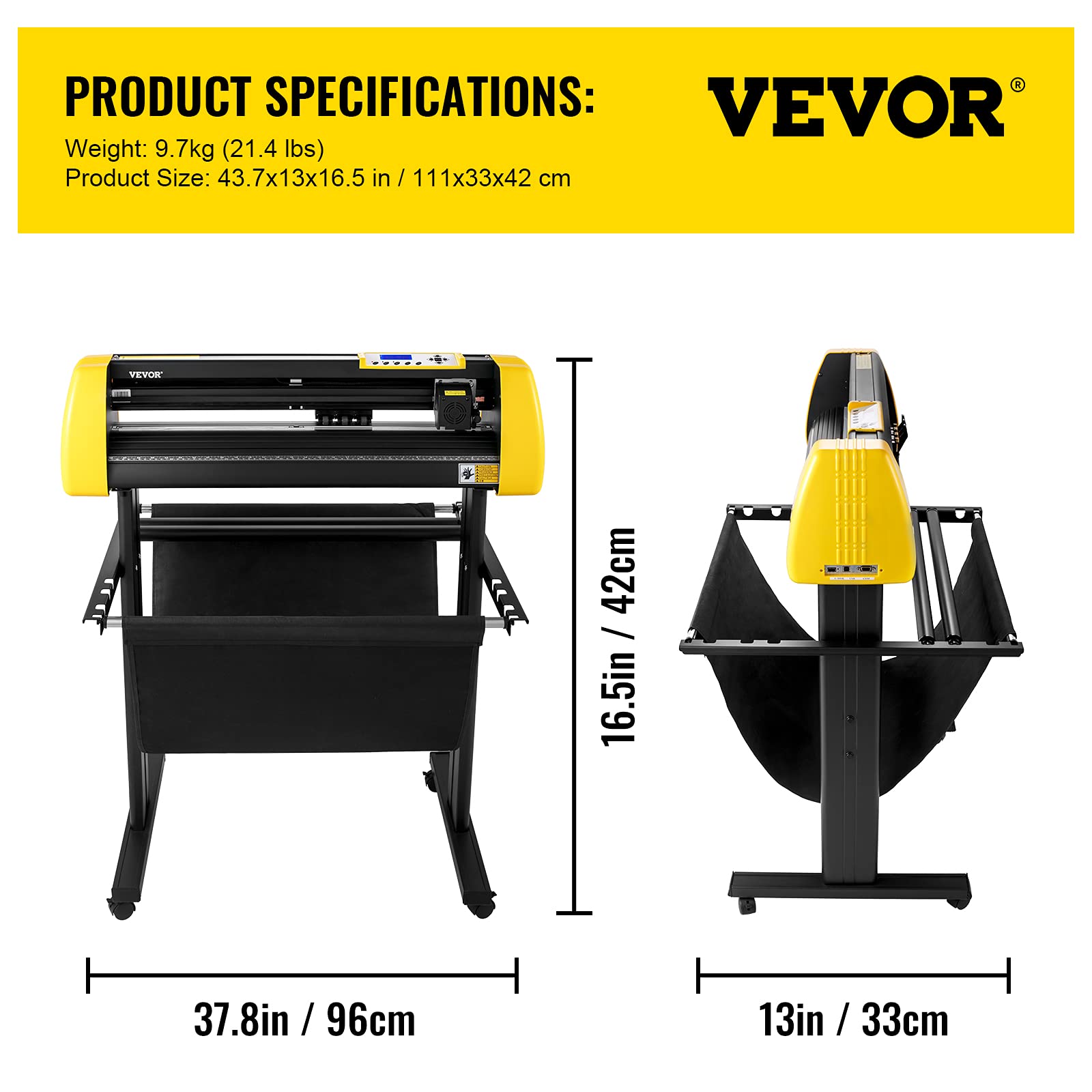 VEVOR Vinyl Cutter Machine, 28 in / 720 mm Max Paper Feed Cutting Plotter, Automatic Camera Contour Cutting LCD Screen Printer w/Stand Adjustable Force and Speed for Sign Making Plotter Cutter