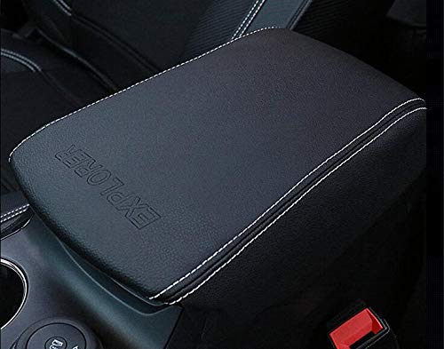 Salusy Center Console Armrest Storage Box Leather Protector Cover Compatible with Ford Explorer 2011 2012 2013 2014 2015 2016 2017 2018 2019