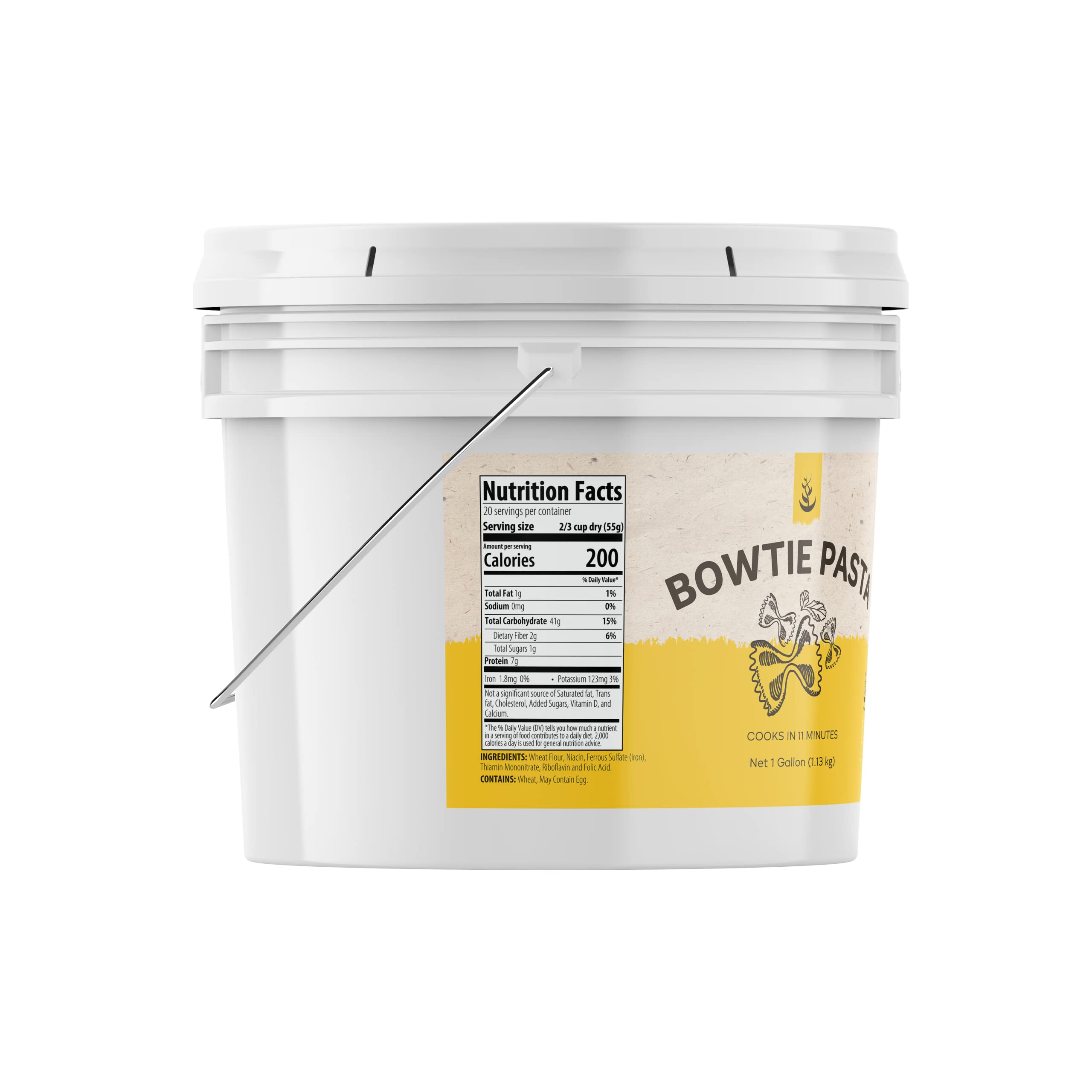Pure Original Ingredients Bowtie Pasta (1 Gallon) Classic Farfalle White Pasta For Salads and Bakes.
