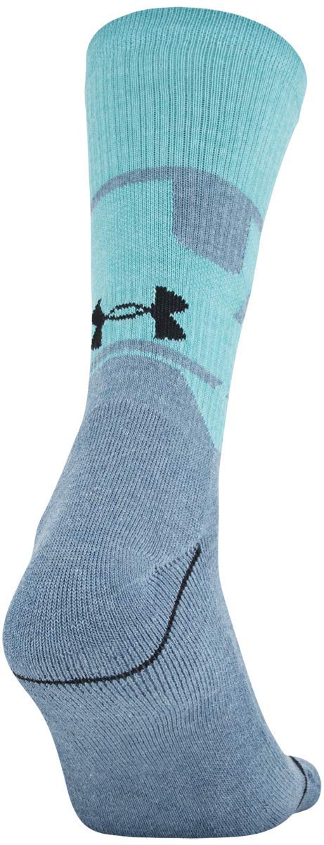 Under Armour Phenom Graphic Crew Socks, 3-pair, Outpost Green Assorted, Shoe Size: Mens 4-8, Womens 6-9