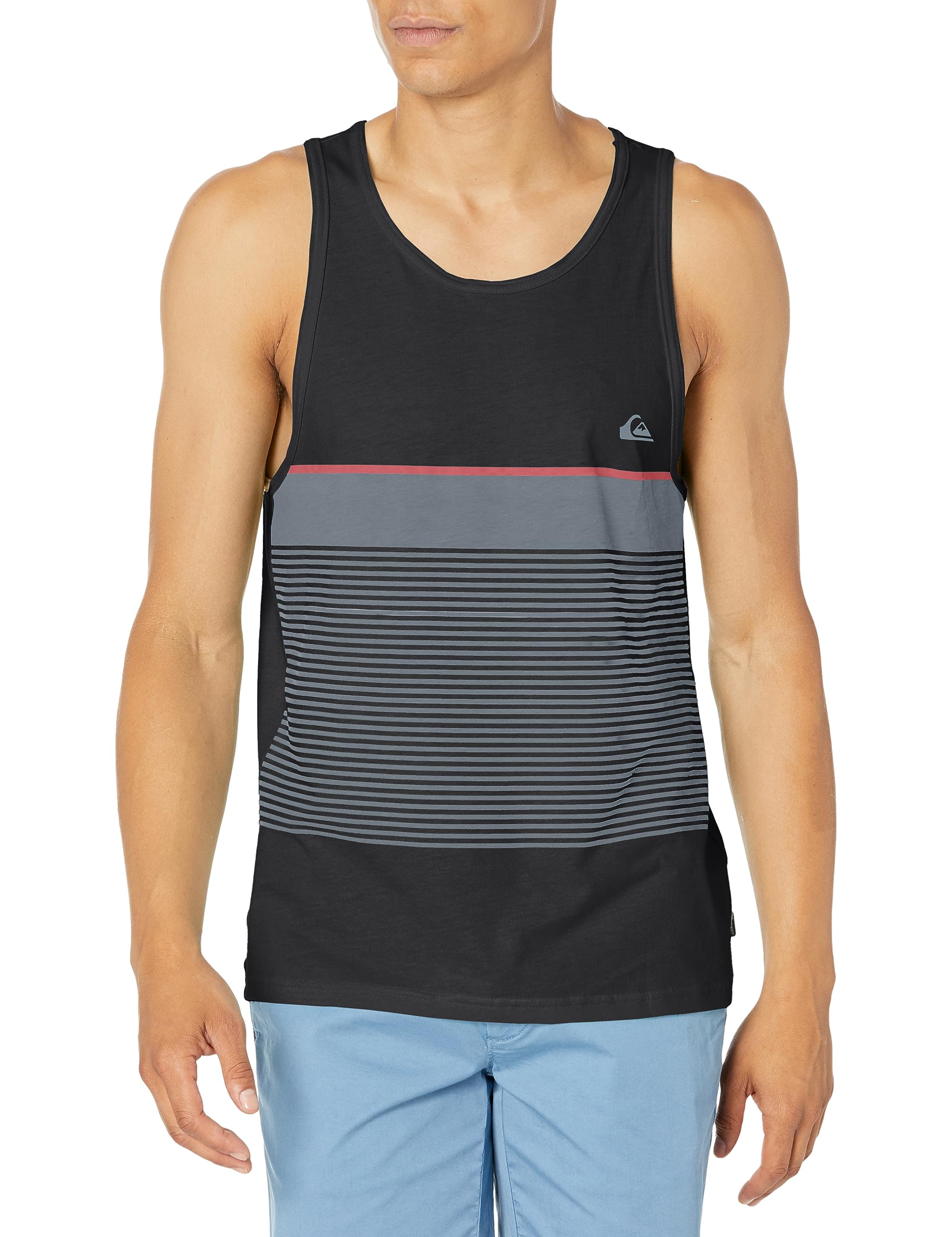 Quiksilver Men's Tijuana Strip Tank Tee Shirt, Beach Glass Heather 233