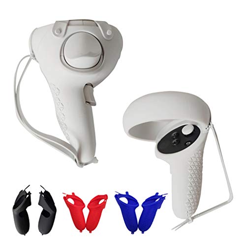 Touch Controller Grip Cover for Oculus Quest 2,VR Touch Controller Handle Grip Silicone Protective Sleeve Anti-Slip Shell Case with Adjustable Knuckle Wrist Strap for Oculus Quest 2 Accessories