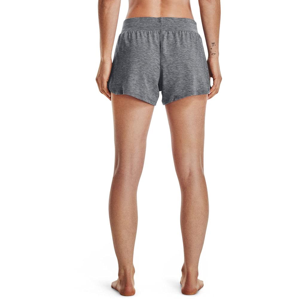 Under Armour Recover Sleep Shorts, Black Fade Heather (001)/Metallic Silver, Small