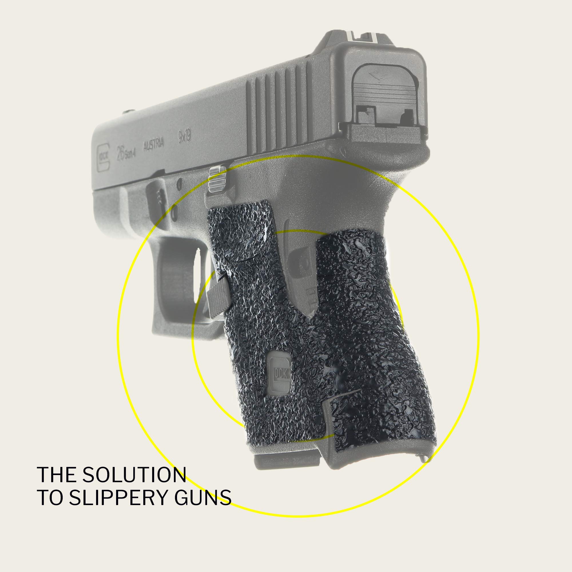 TALON Grips Adhesive Pistol Grip Compatible with Glock 26, 27, 28, 33, 39 β Made in The USA β Gen - Rubber, Black