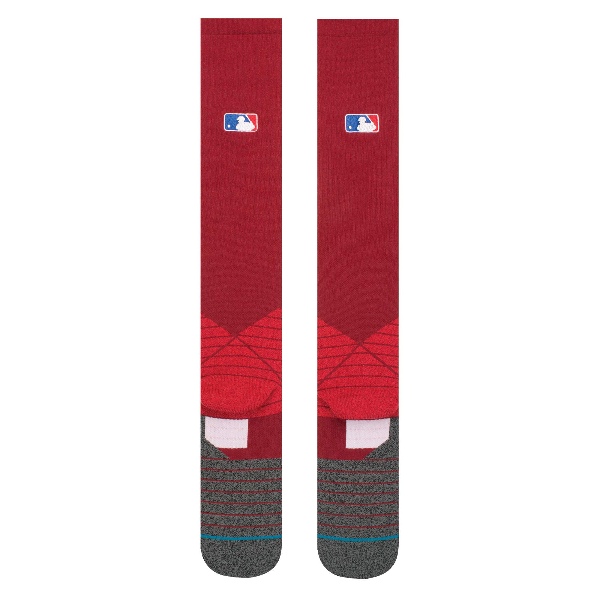 Stance Men's Diamond Pro OTC MLB on Field Calf Sock, Darkred - Small/Youth Large