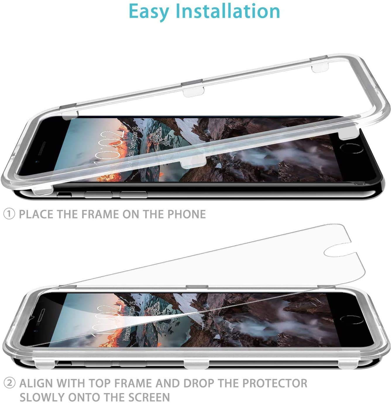 Syncwire [Pack of 3 Tempered Glass Screen Protector for iPhone 8/7 Plus, 2.5D Double Defense Screen Protector with Positioning Aid for iPhone 8/7 Plus, [Scratch-Proof, Anti-Fingerprint]