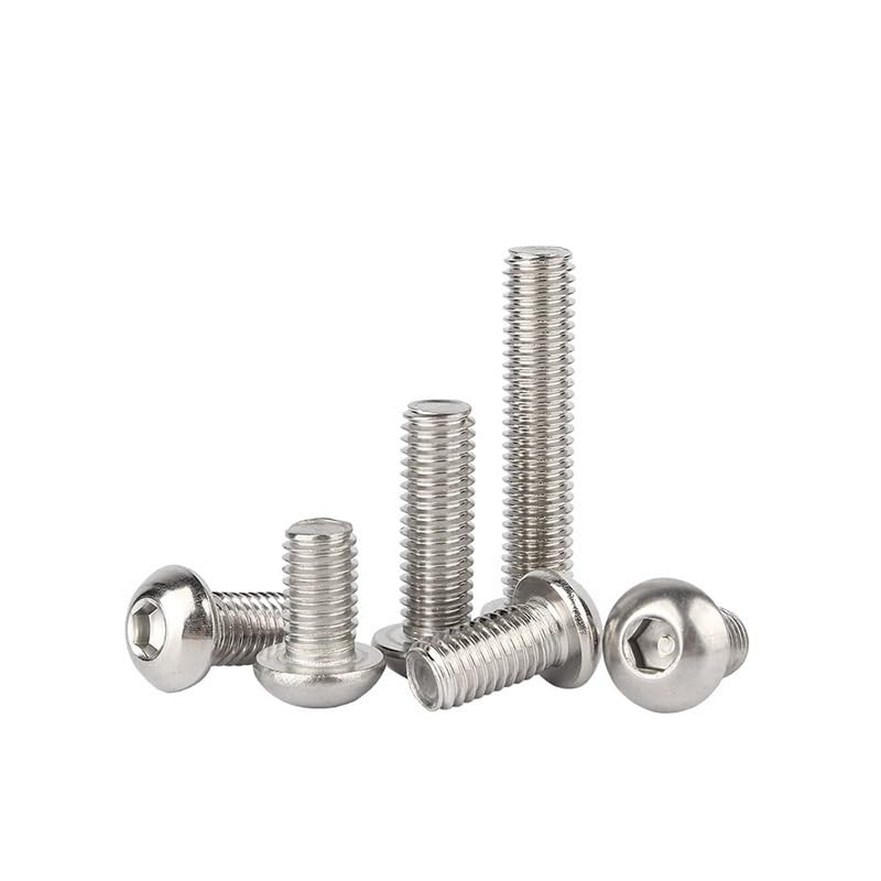 RAKTDA Hexagon Socket Screws 10pcs 201 Stainless Steel Round Head Hexagon Socket Screws pan Head Bolts Round Cup Screws Mushroom Head Screws (Size : M5*12)