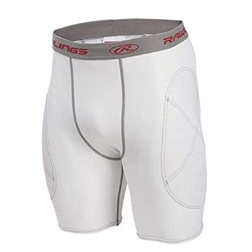 Rawlings Adult Men's Baseball Sliding Shorts White, Large
