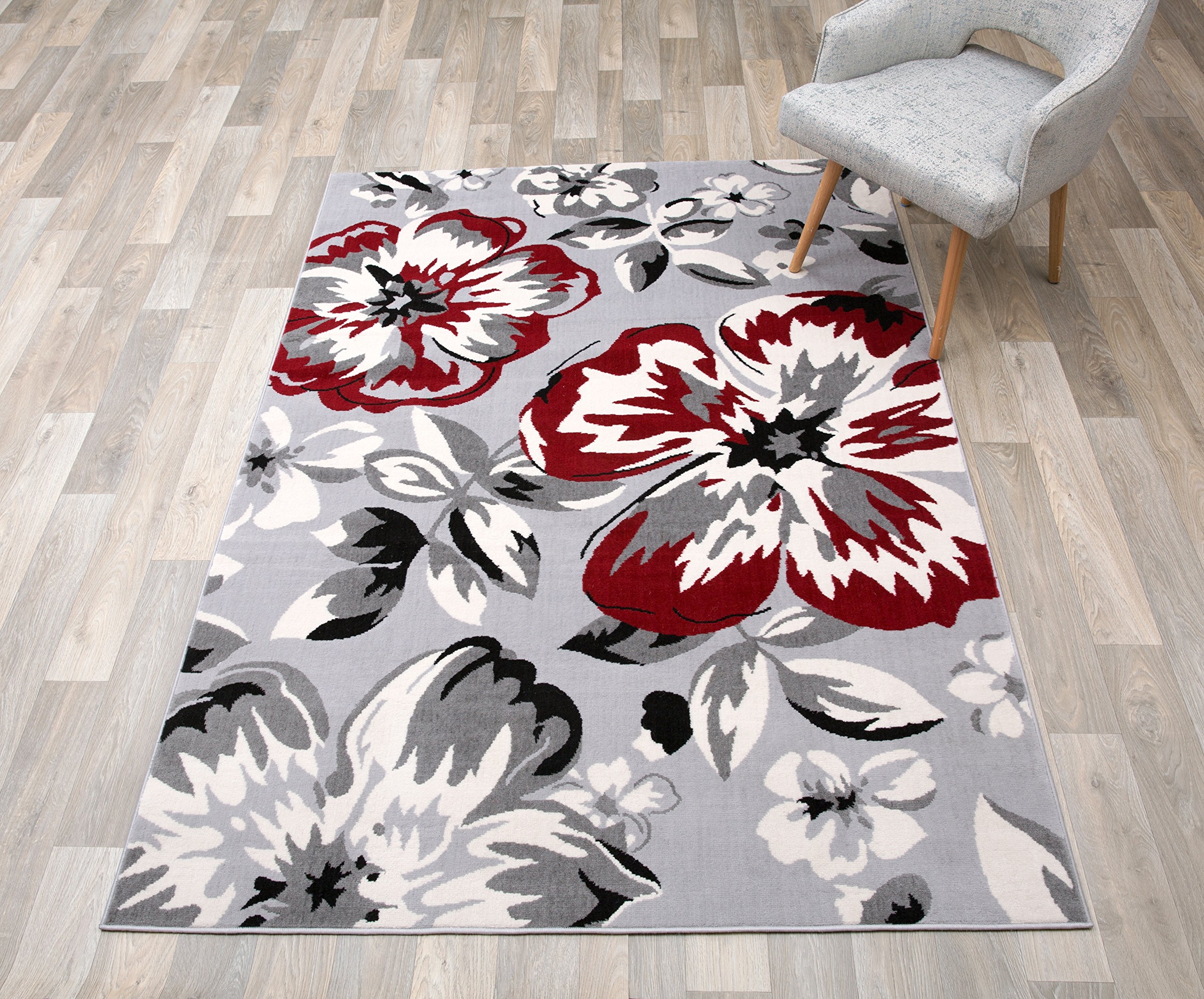 Rugshop Modern Floral Area Rugs 3'1" x 5' Red