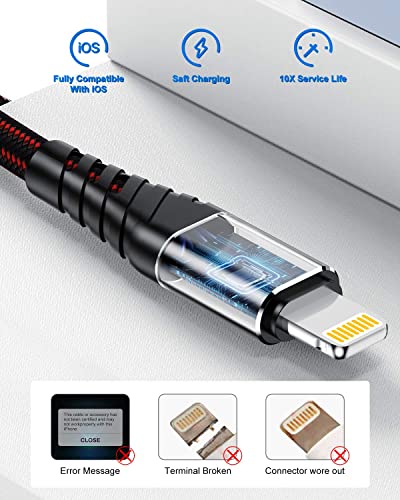Short iPhone Charger Cable 1ft, [Apple MFi Certified] USB A to Lightning Charging Cord 1 Foot, Original iPhone Fast Charge Wire for Apple iPhone 14 Pro Max/13 Pro/12 Mini/11/X/XS/XR/SE/8 Plus/7/6/5