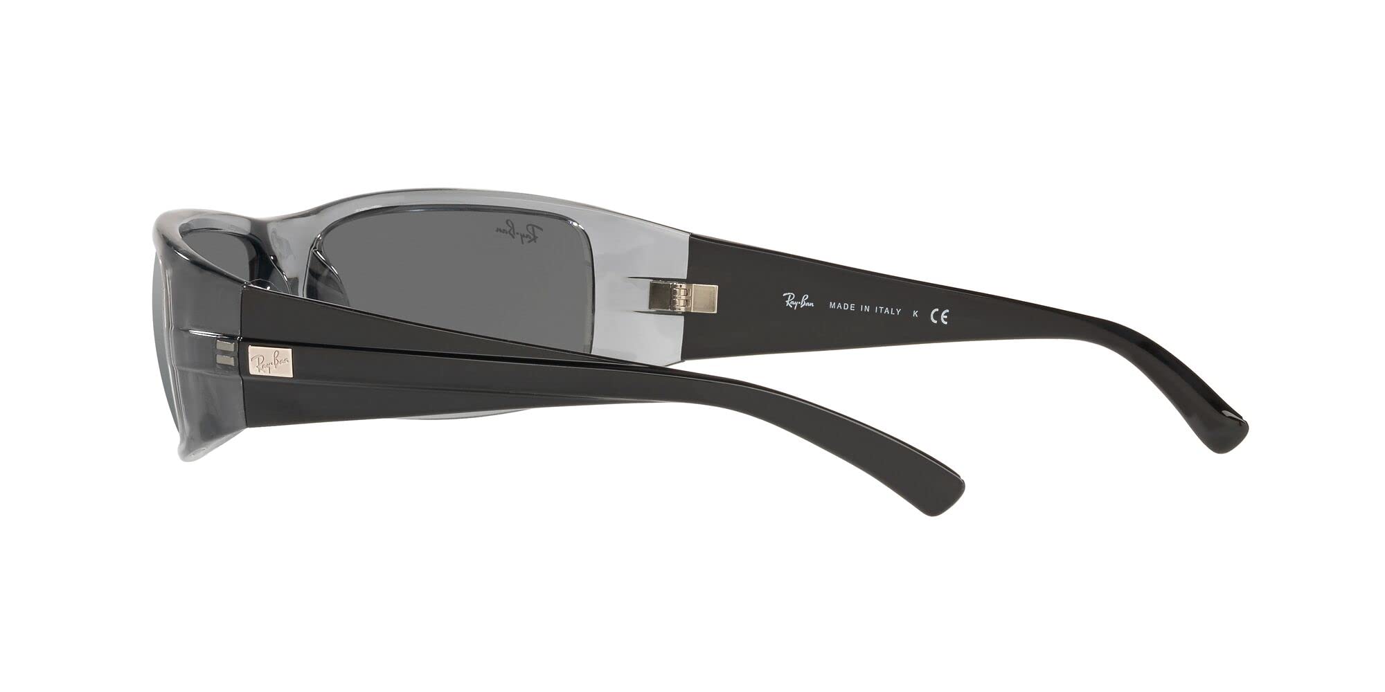 Ray-Ban Men's RB4057 Rectangular Sunglasses, Grey, 61mm