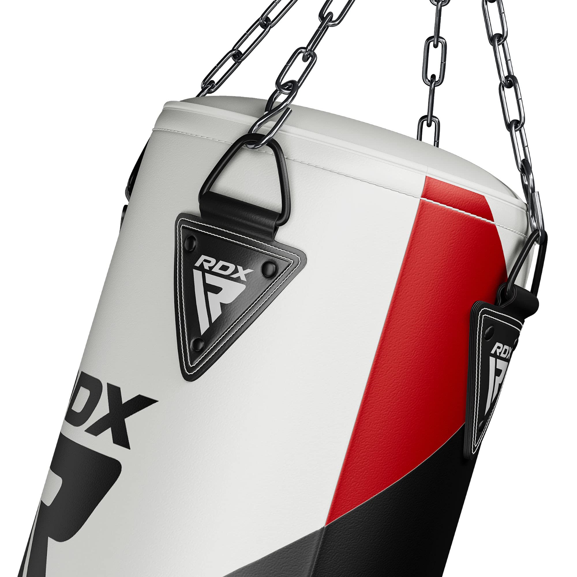 RDX Punching Bag UNFILLED Set Muay Thai Training Gloves with Punch Mitts Hanging Chain, Great for MMA, Kick Boxing, Martial Arts, 4PC Available in 4FT 5FT