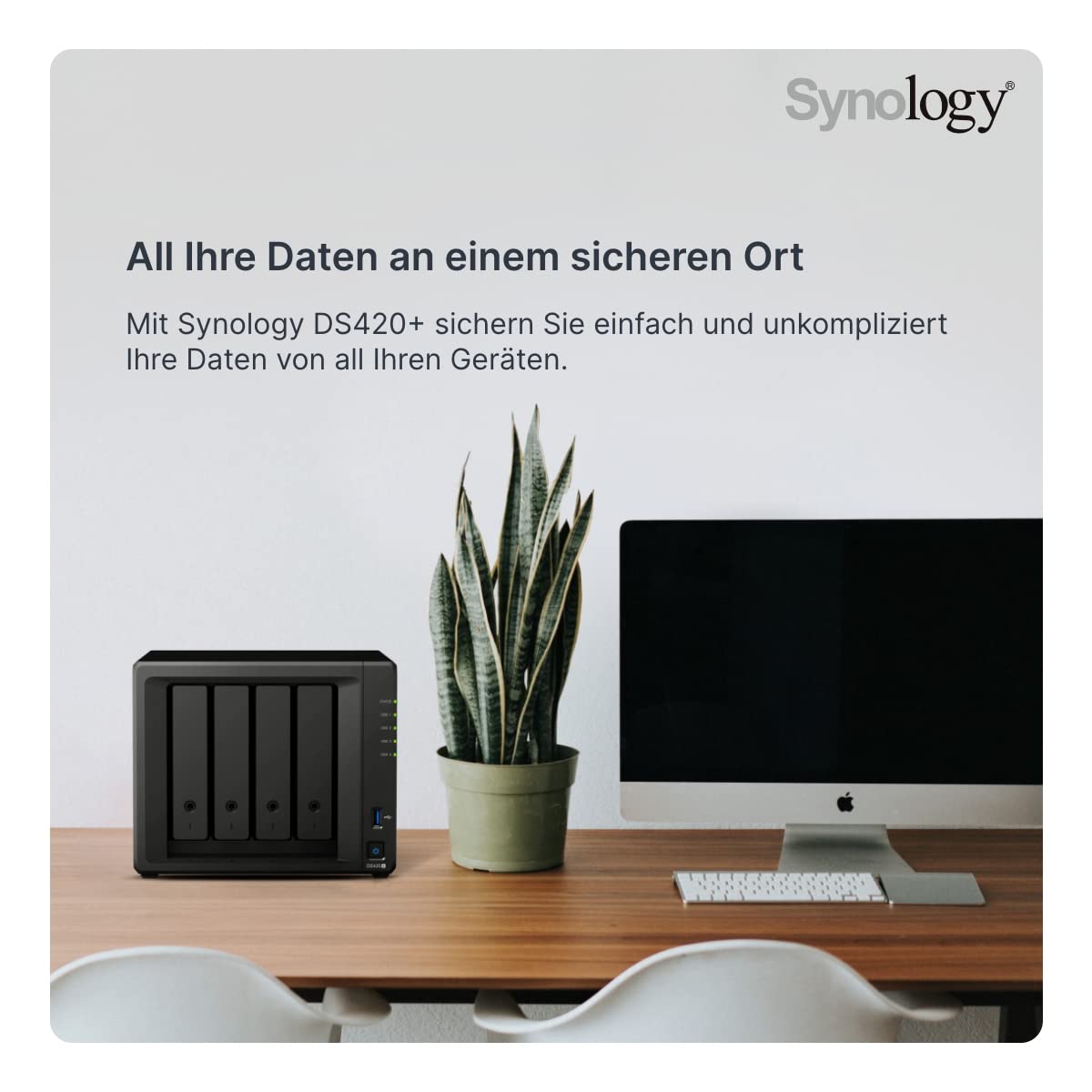 Synology DiskStation DS420+ 4-Bay NAS Enclosure, 2-Core 2.0GHz, 2GB RAM, No HDD