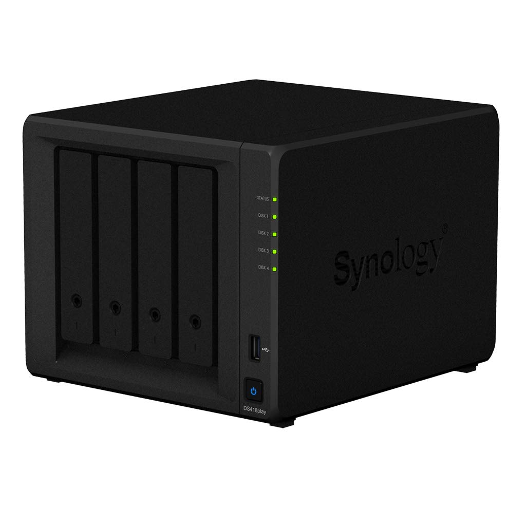 Synology DiskStation DS418play Mini Desktop NAS Server, Intel Celeron J3355 Dual-Core, 6GB DDR3L RAM, 8TB SSD, DSM Software