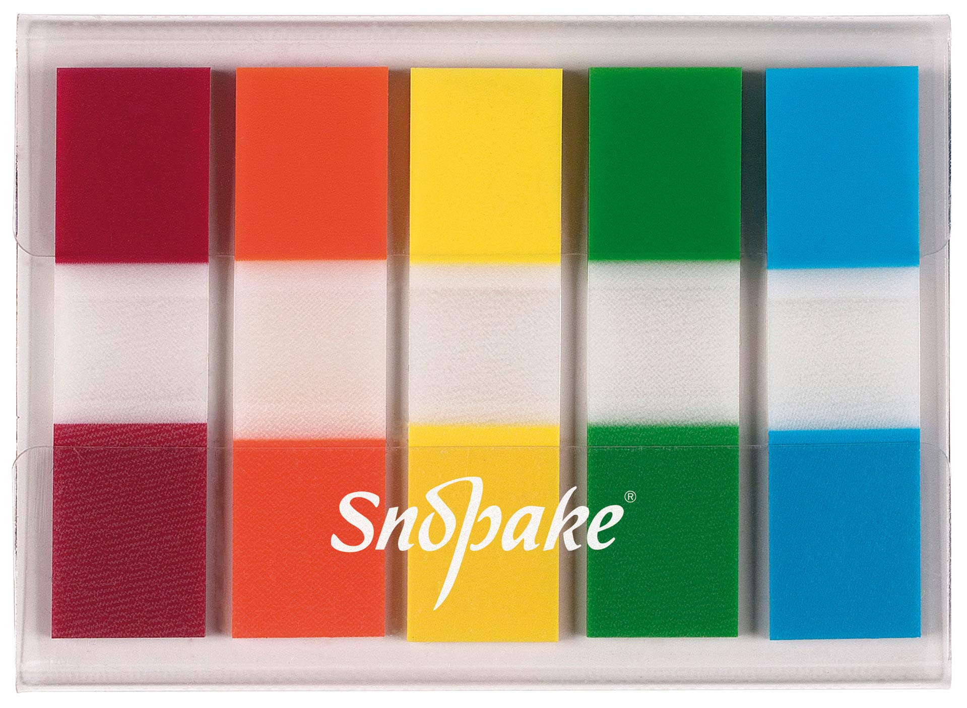 Snopake 15844 Index Tab Pagemarkers with Colour Coded Tips - 100 Tabs - 45 x 12mm [Assorted Colours]