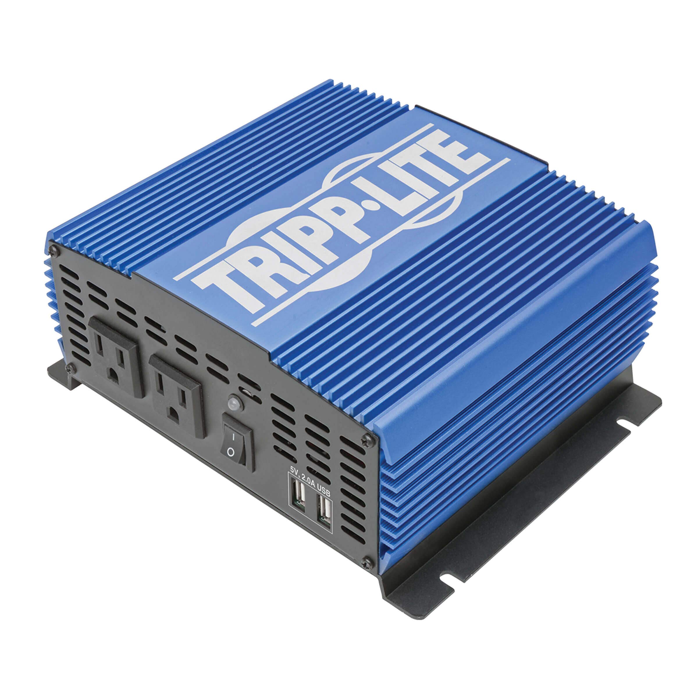 Tripp Lite 1500W Power Inverter, Medium-Duty Power Inverter with 2 AC 2 USB Outlets, 2.0A Battery Cables (Pinv1500)
